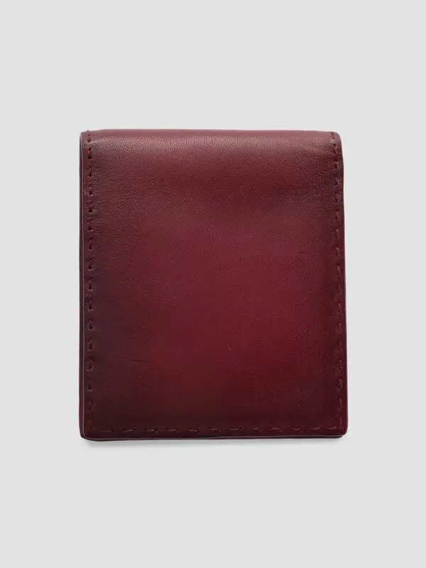 Prada Antiqued Leather Wallet - Red