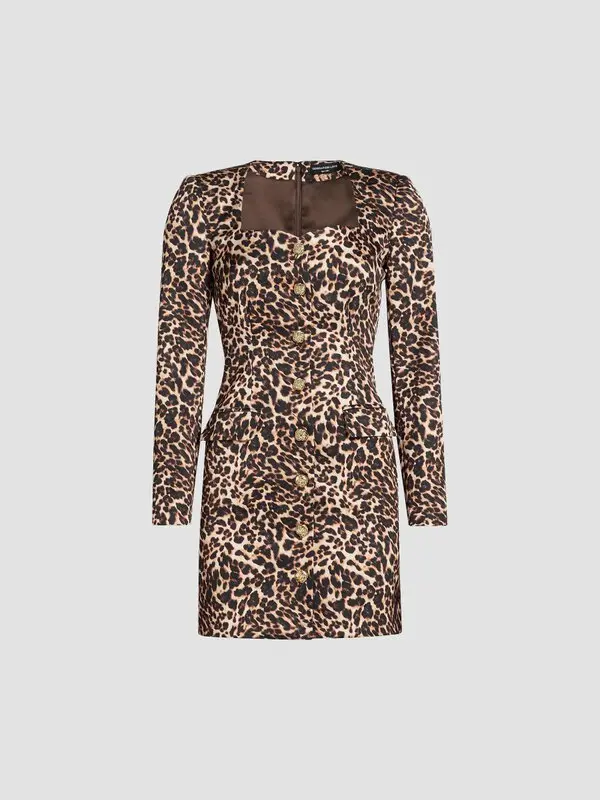 Generation Love Odelia Leopard-print Satin Minidress