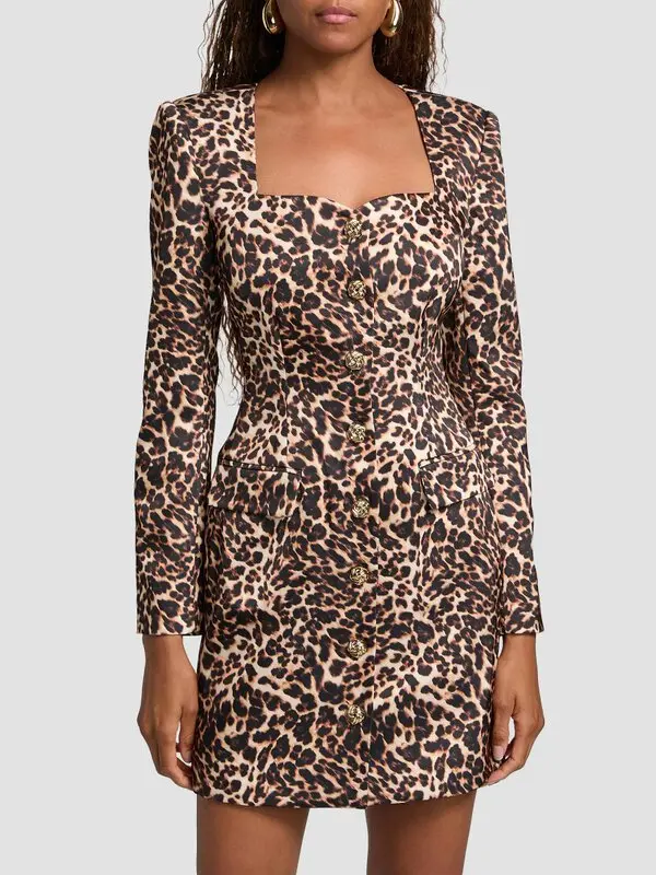 Generation Love Odelia Leopard-print Satin Minidress