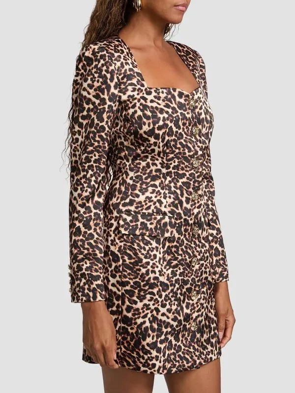 Generation Love Odelia Leopard-print Satin Minidress
