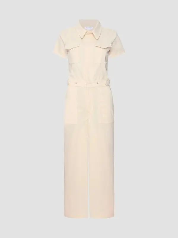 Good American Fit For Success Twill Palazzo Crop Jumpsuit
