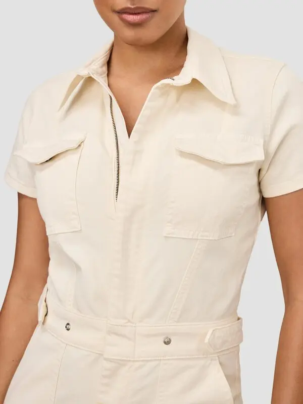 Good American Fit For Success Twill Palazzo Crop Jumpsuit