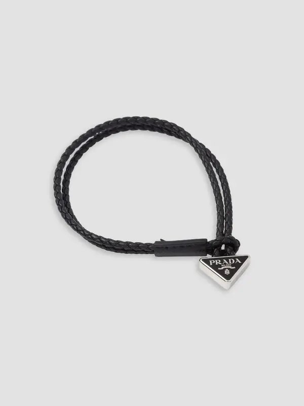 Prada Braided Nappa Leather Bracelet - Black