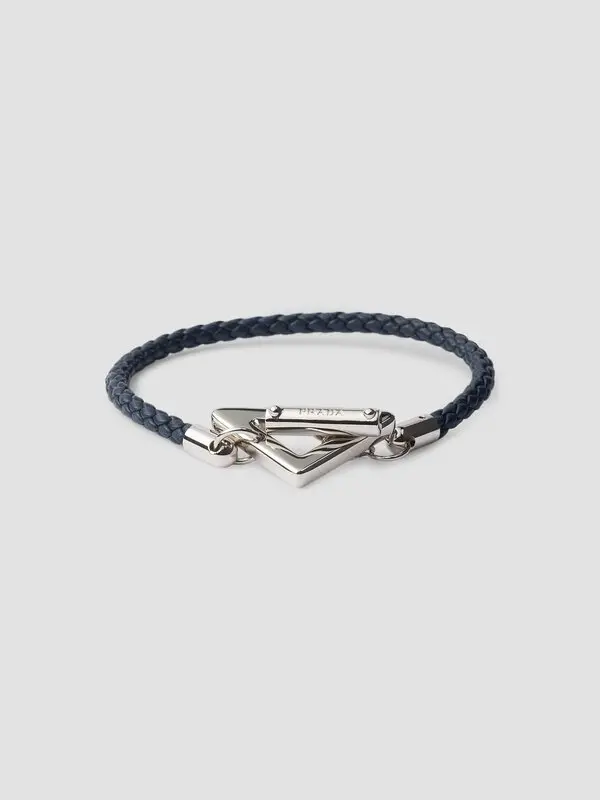 Prada Braided Nappa Leather Bracelet - Blue