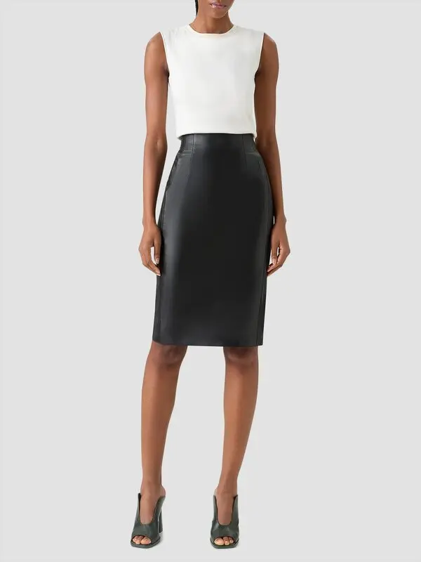 Akris Leather Pencil Skirt