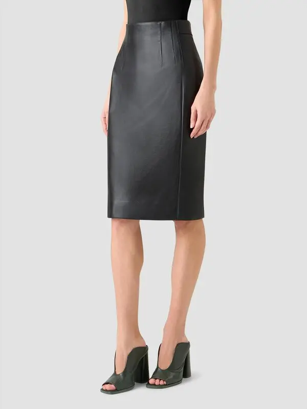 Akris Leather Pencil Skirt