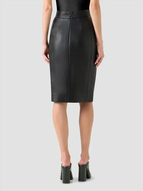 Akris Leather Pencil Skirt
