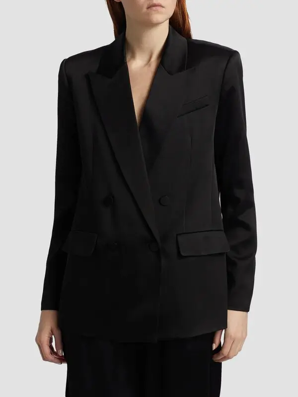 Simkhai Norah Satin Double-breasted Blazer