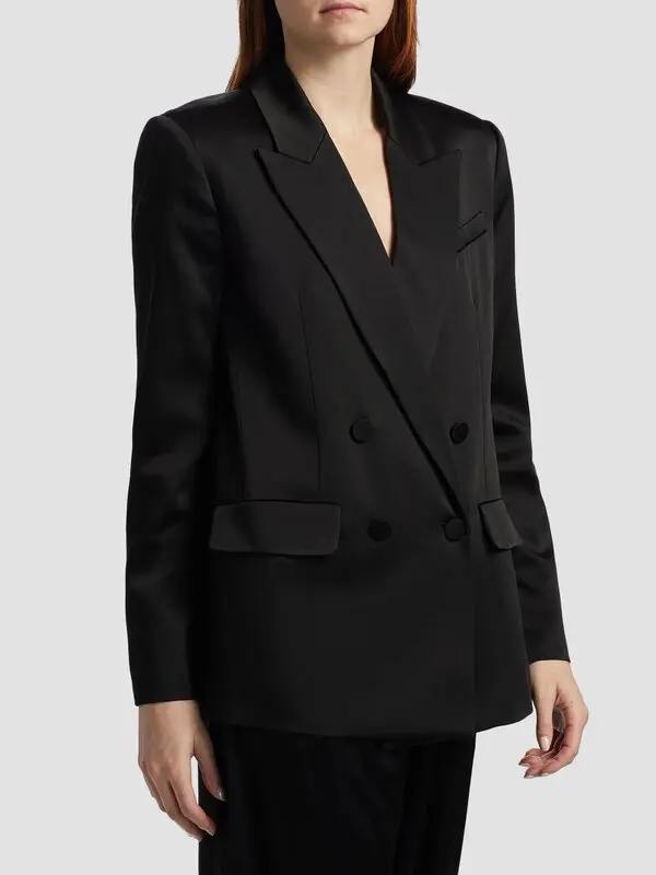 Simkhai Norah Satin Double-breasted Blazer