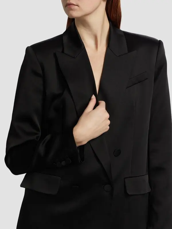 Simkhai Norah Satin Double-breasted Blazer