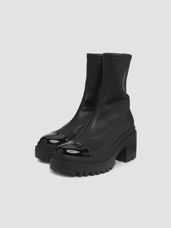 GIUSEPPE ZANOTTI Leather Cap-toe Platform Ankle Boots
