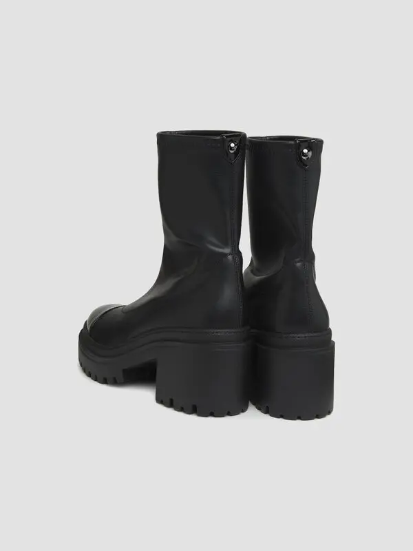 GIUSEPPE ZANOTTI Leather Cap-toe Platform Ankle Boots
