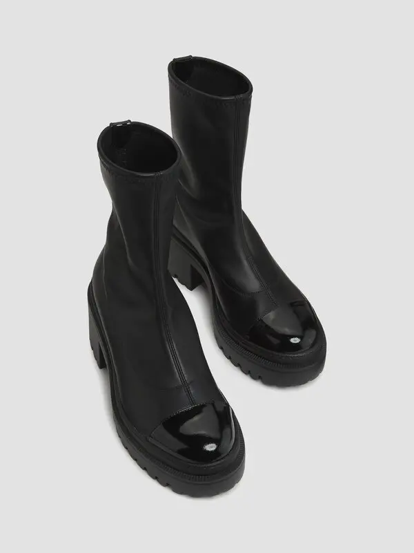 GIUSEPPE ZANOTTI Leather Cap-toe Platform Ankle Boots