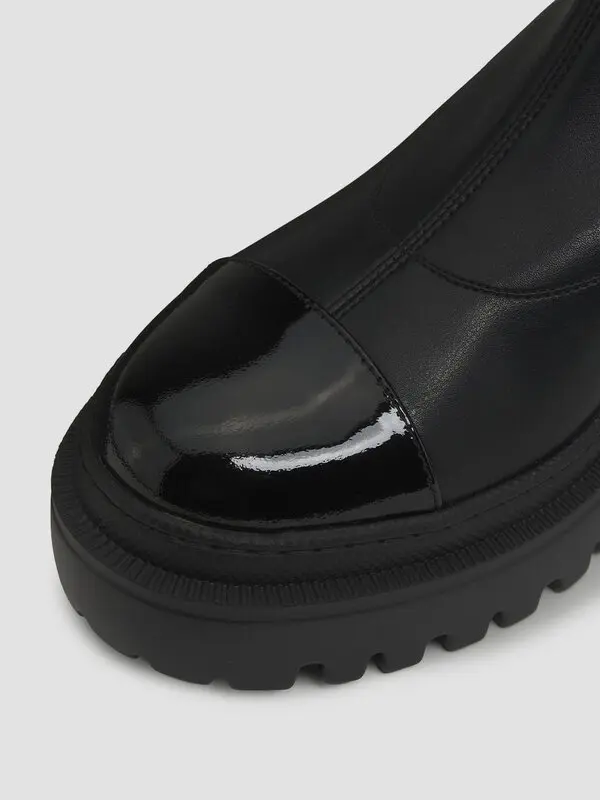 GIUSEPPE ZANOTTI Leather Cap-toe Platform Ankle Boots