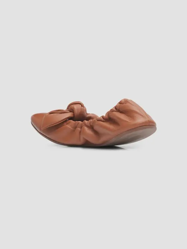 Zimmermann Carousel Leather Ballerina Flats - Caramel
