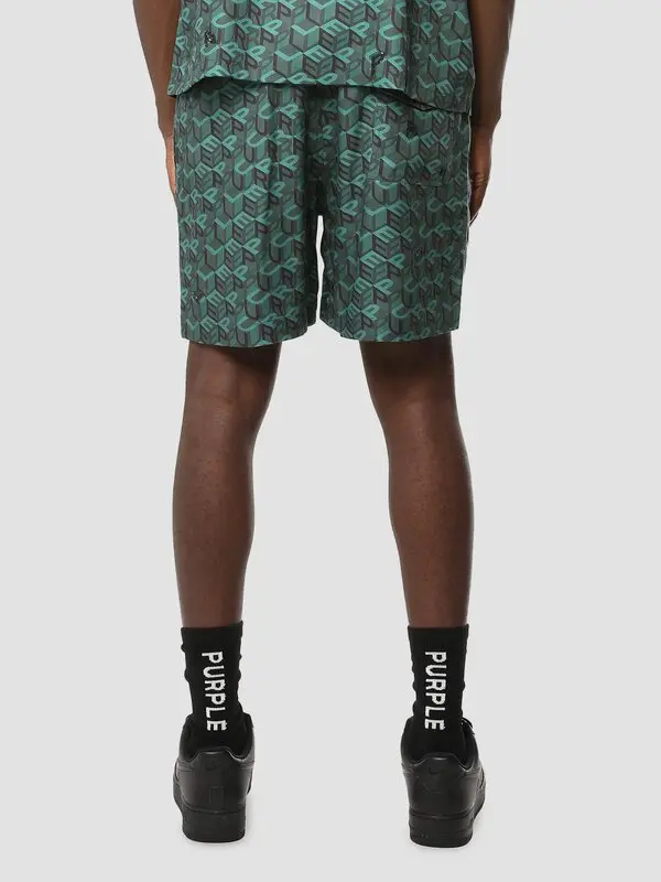 PURPLE BRAND Resort Monogram Elasticized Shorts