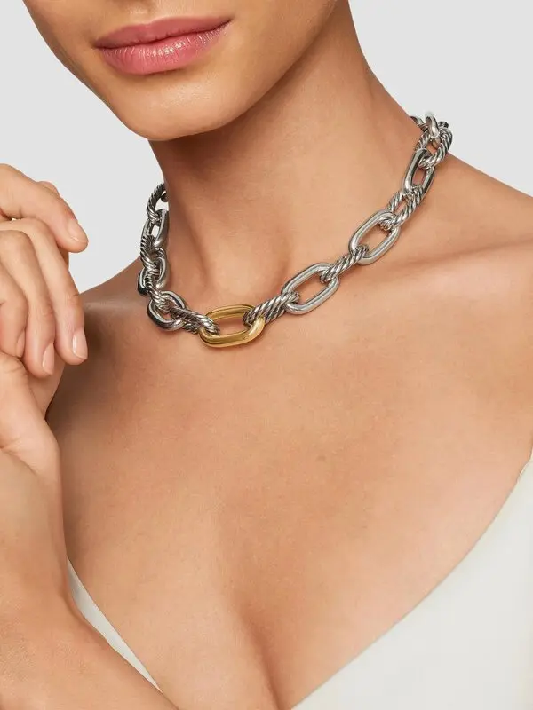 David Yurman Dy Madison Chain Necklace In Sterling - Multi