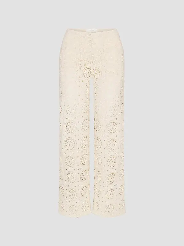 FRAME Crochet Cotton Pants - Cream