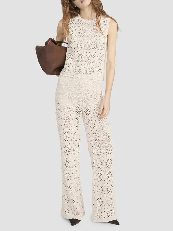FRAME Crochet Cotton Pants
