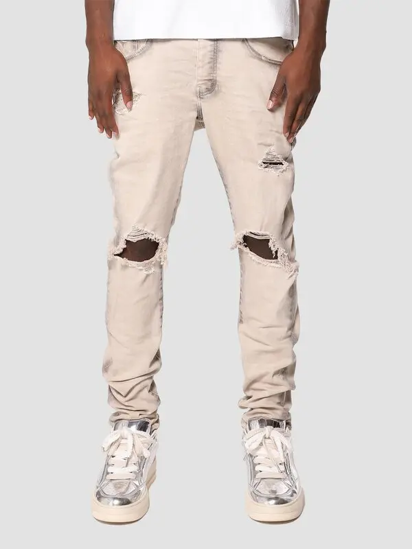 PURPLE BRAND Distressed Stretch Cotton Skinny Jeans