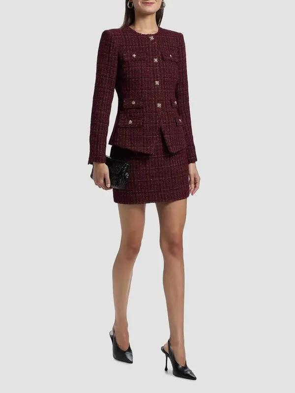 Generation Love Kendra Cotton-blend Metallic Tweed Miniskirt