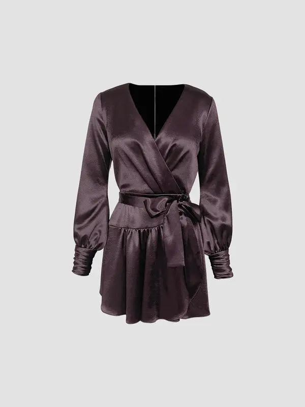 Dress The Population Darla Satin Tie-waist Minidress