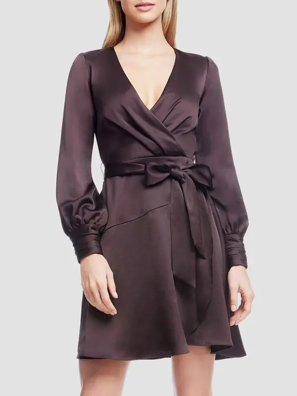 Dress The Population Darla Satin Tie-waist Minidress