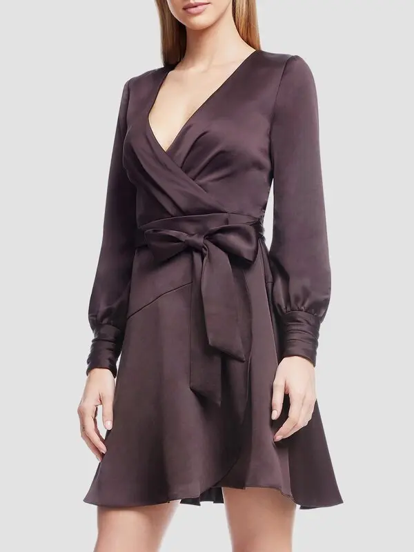 Dress The Population Darla Satin Tie-waist Minidress