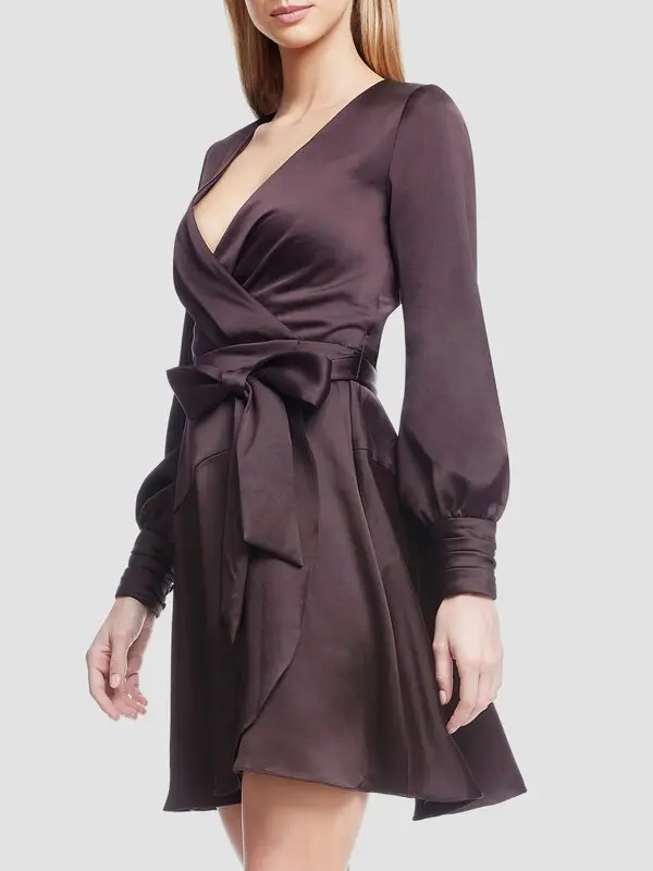 Dress The Population Darla Satin Tie-waist Minidress