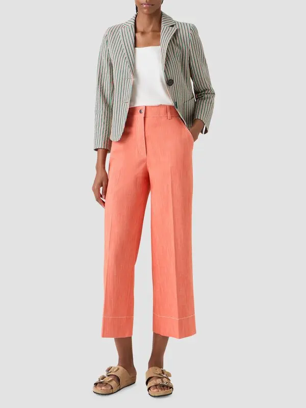 Akris Seersucker Stripe Stretch-cotton Blazer