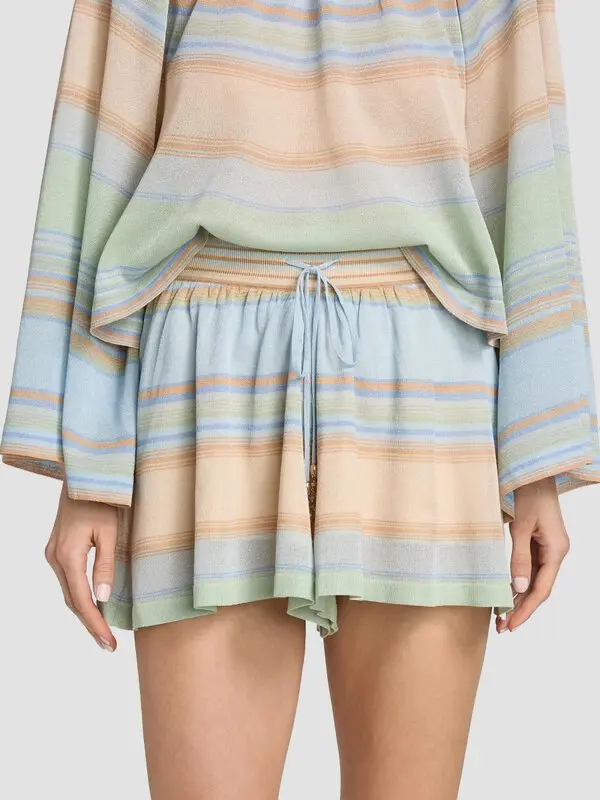 Zimmermann Indra Striped Shorts - Blue Multi
