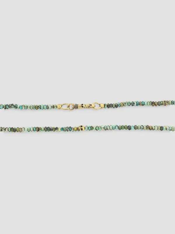 John Varvatos Skull Sterling Silver, Goldtone & Turquoise Single-strand Beaded Necklace