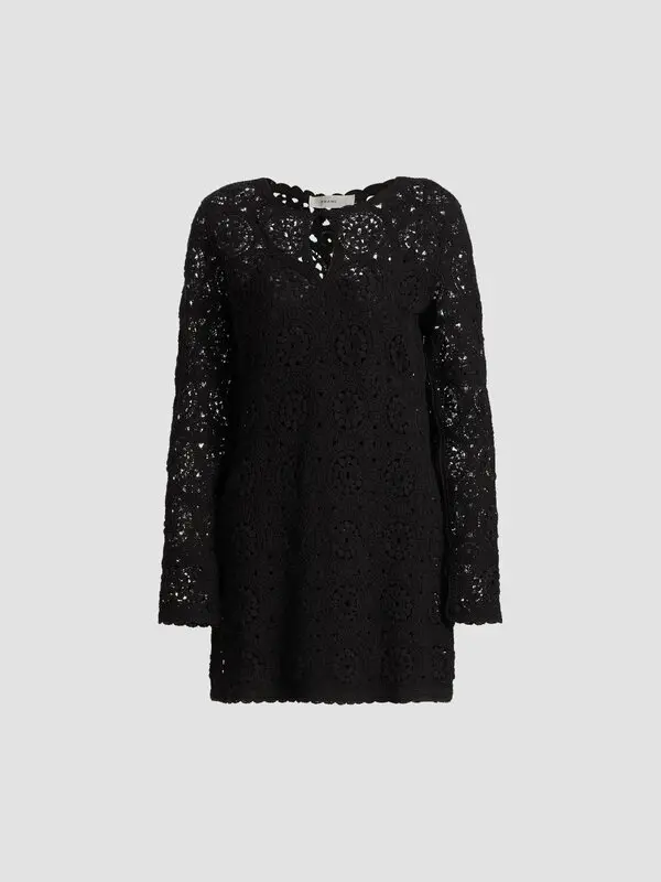 FRAME Crochet Cotton Sheath Minidress