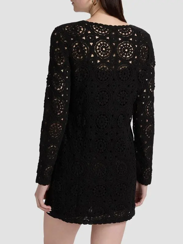 FRAME Crochet Cotton Sheath Minidress