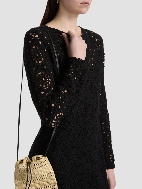 FRAME Crochet Cotton Sheath Minidress