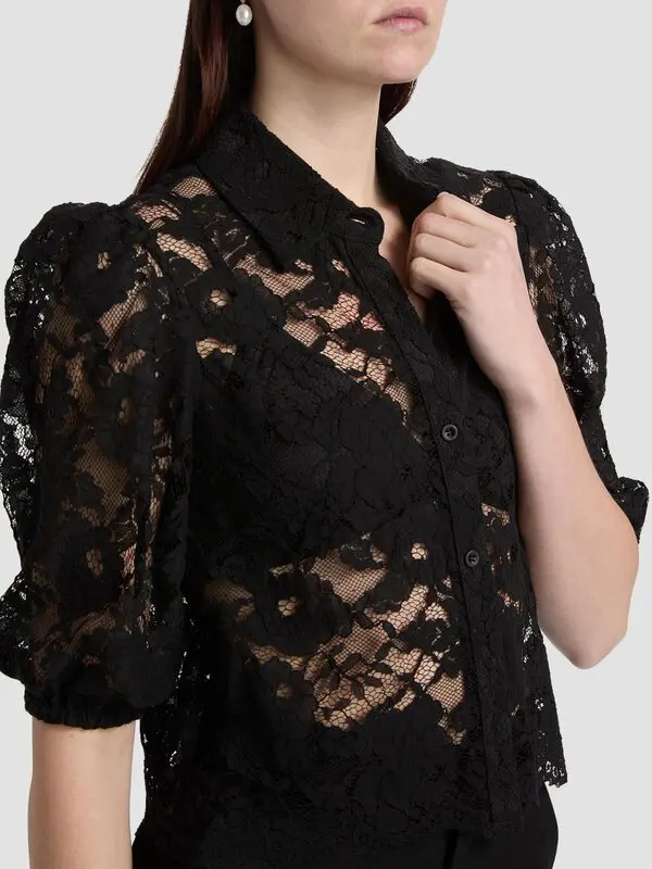 Generation Love Tammy Floral Lace Shirt - Black