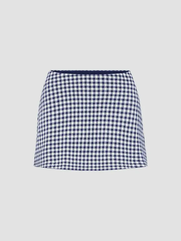 Good American The Keepsake Gingham Skort