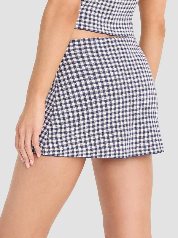 Good American The Keepsake Gingham Skort