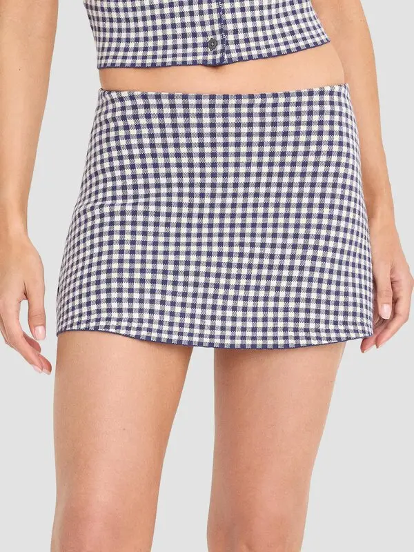 Good American The Keepsake Gingham Skort