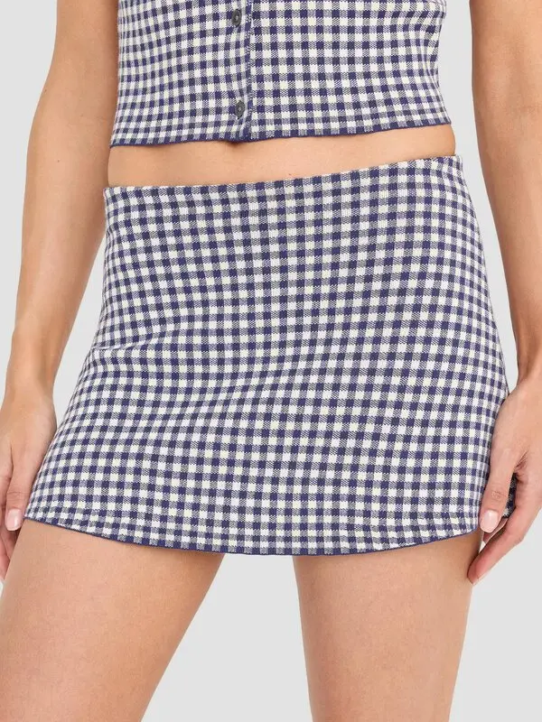 Good American The Keepsake Gingham Skort