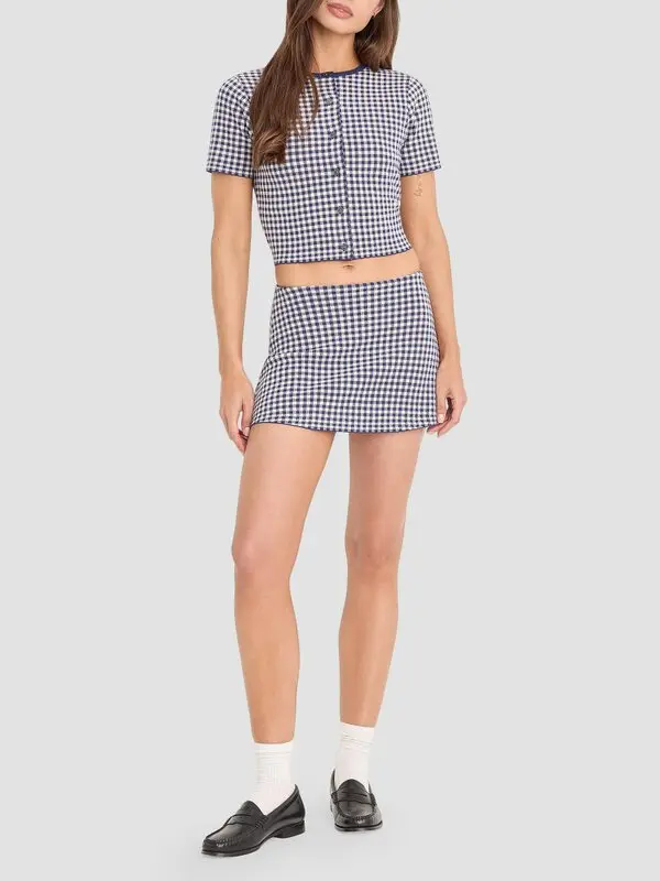 Good American The Keepsake Gingham Skort
