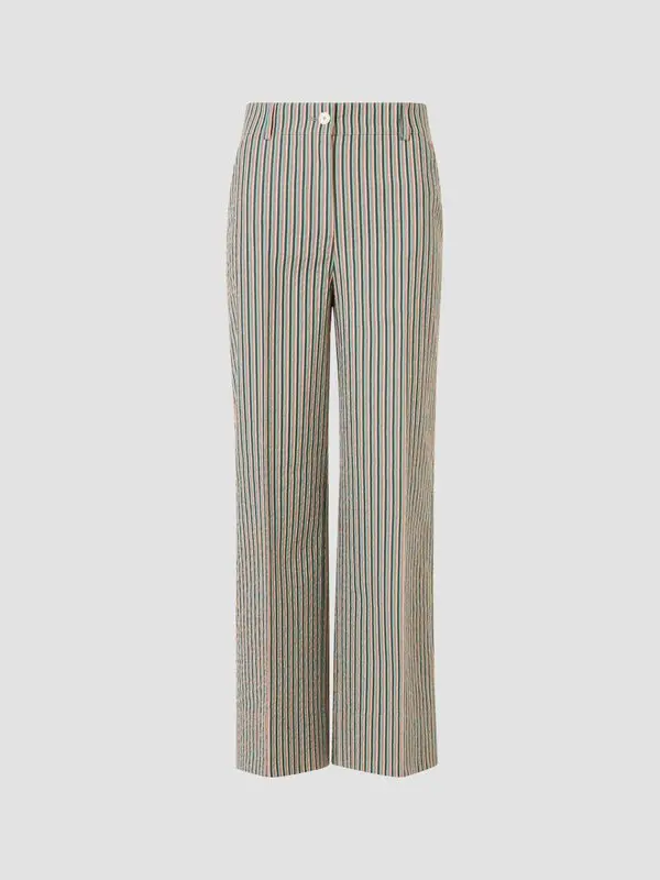Akris Chiara Seersucker Crop Pants