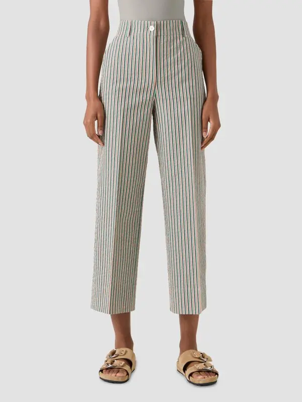 Akris Chiara Seersucker Crop Pants