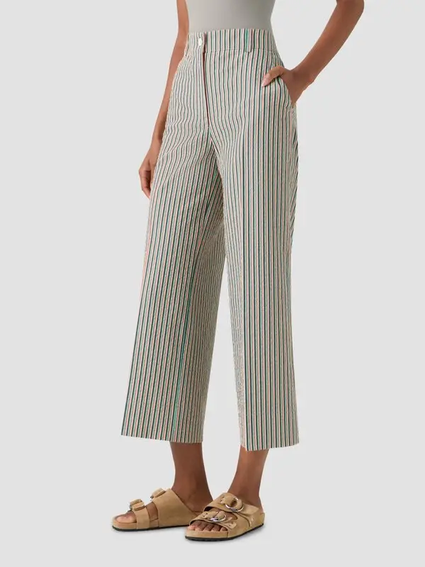 Akris Chiara Seersucker Crop Pants