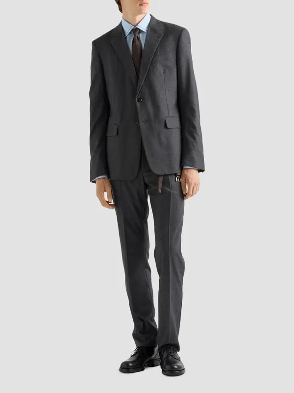 Prada Single Breasted Cashmere Blend Suit