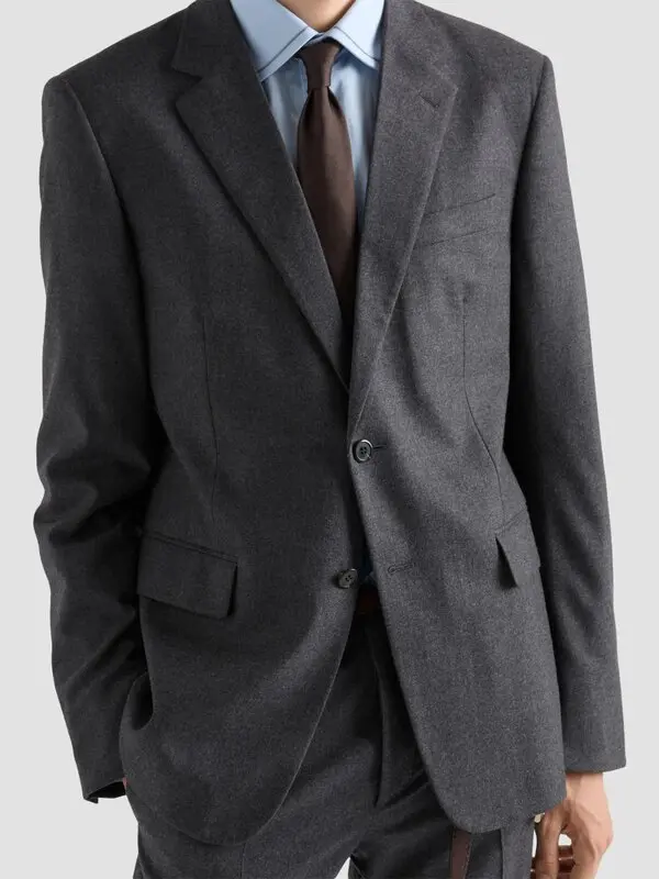 Prada Single Breasted Cashmere Blend Suit
