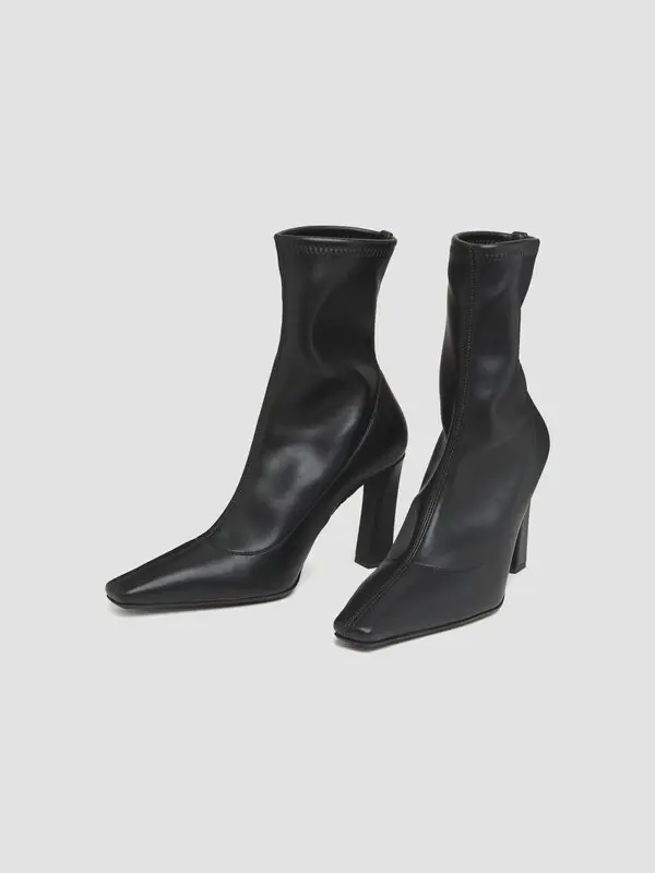 GIUSEPPE ZANOTTI 90mm Leather Square-toe Ankle Booties