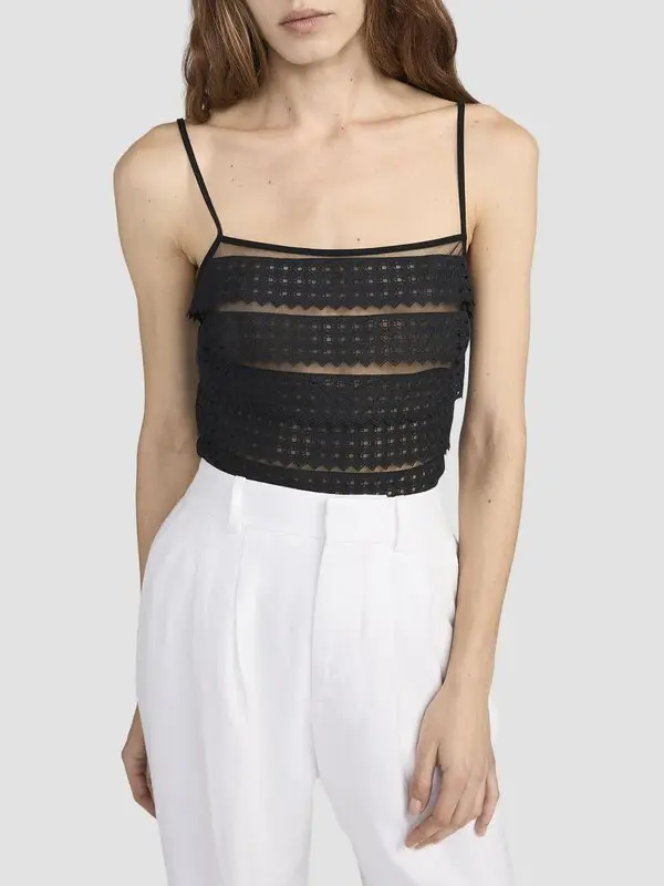 FRAME The Lattice Crochet Camisole