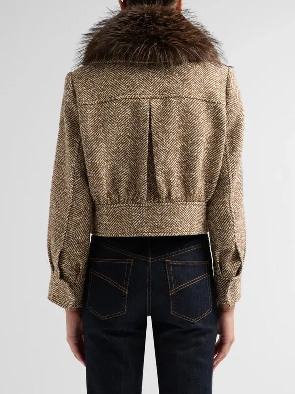 Zimmermann Valiant Faux Fur Collar Biker Jacket
