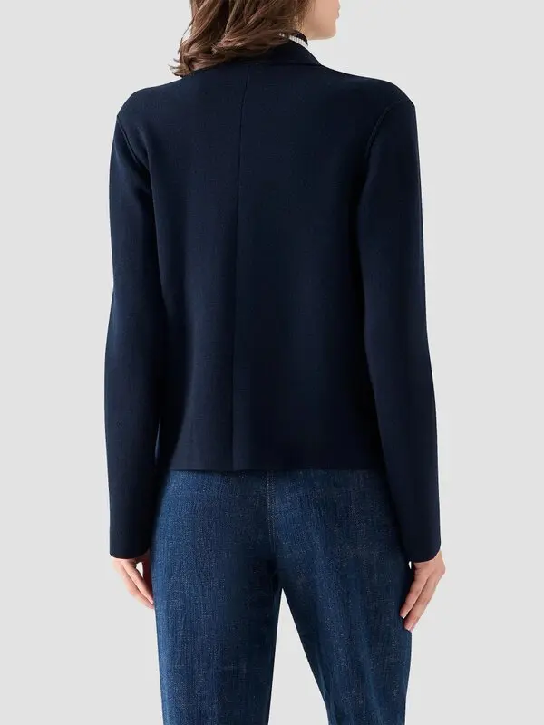 Akris Stretch Wool Cardigan-style Jacket - Navy